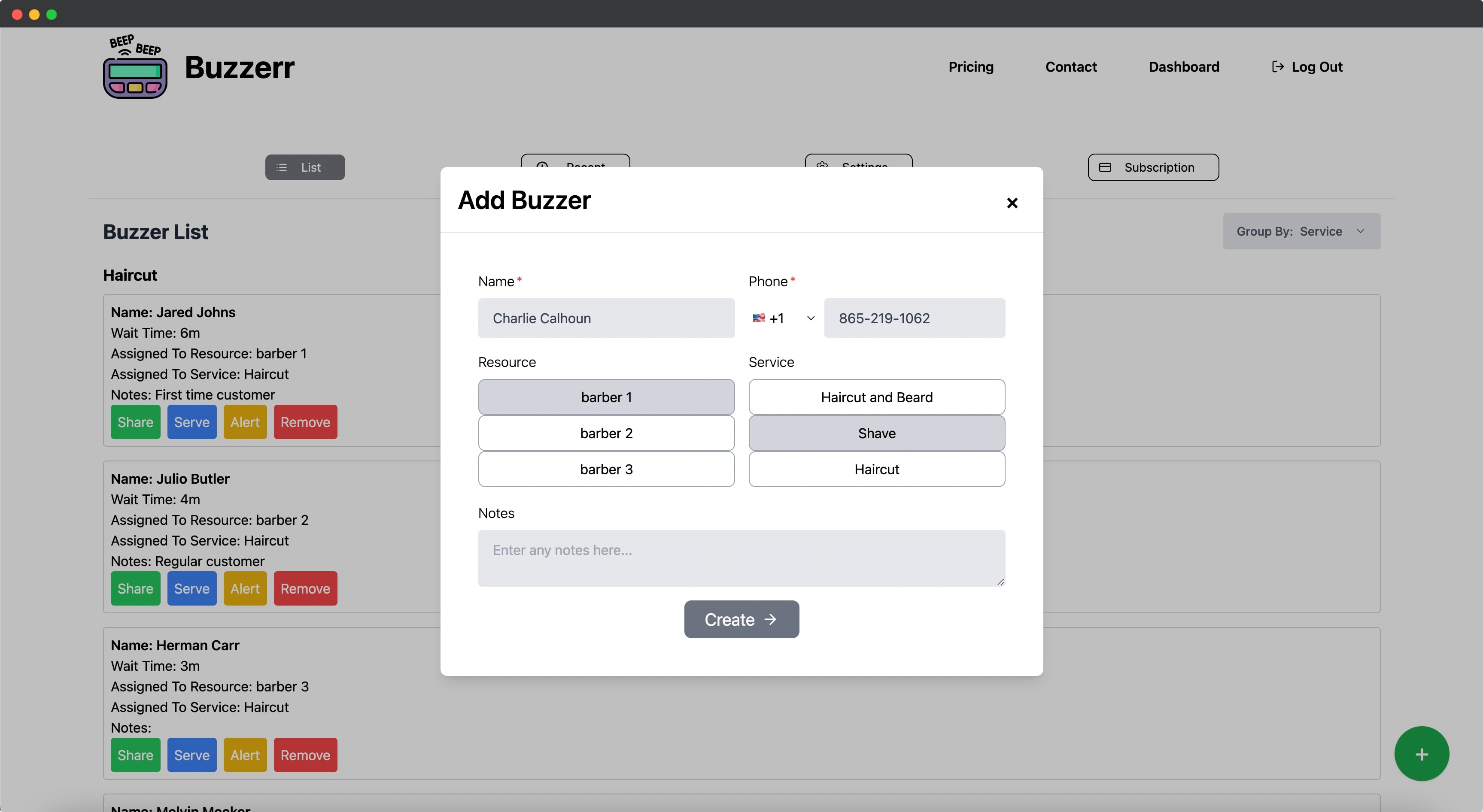 Buzzerr - Queue/Waitlist Manager